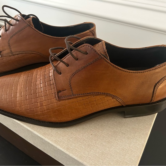 Difranco | Shoes | Elegant Brown Leather Derby Shoes With Textured ...